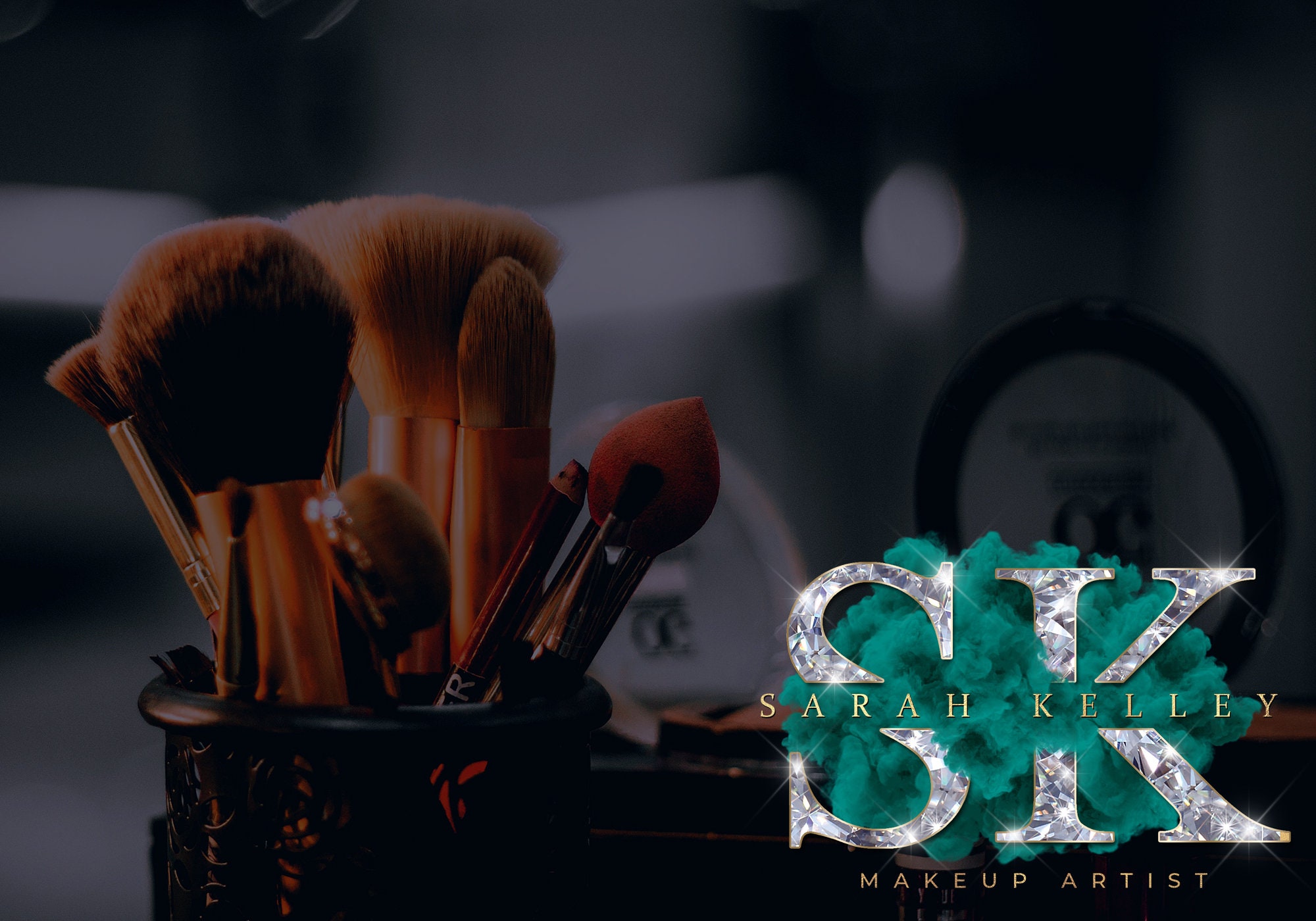 Watercolor Gold Silver Green Emerald Logo Beauty Logo Smoke - Etsy