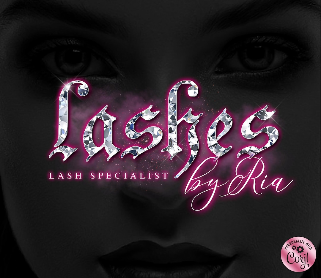 Pink Logo, Beauty Logo, Silver Logo, Corjl Logo, Editable Logo, DIY ...