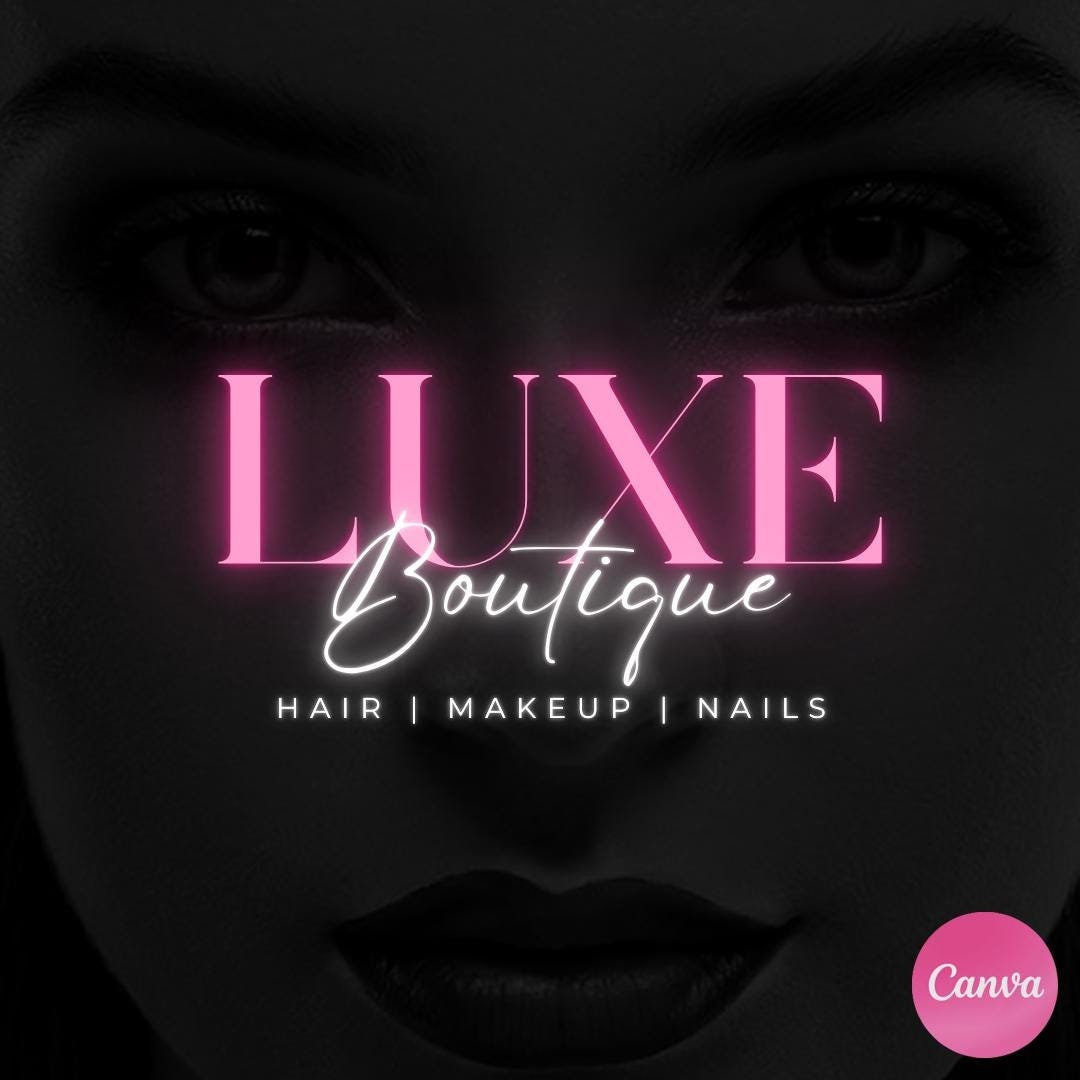 Pink Logo, Beauty Logo, Pink Neon Logo, Canva Logo Template, Pink ...