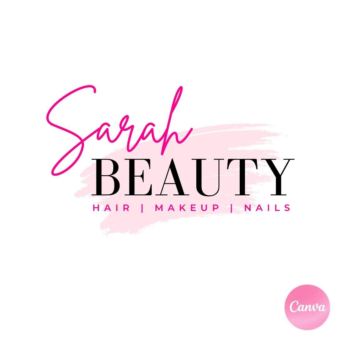 Pink Logo, Beauty Logo, Canva Logo Template, Makeup Logo, Boutique Logo ...