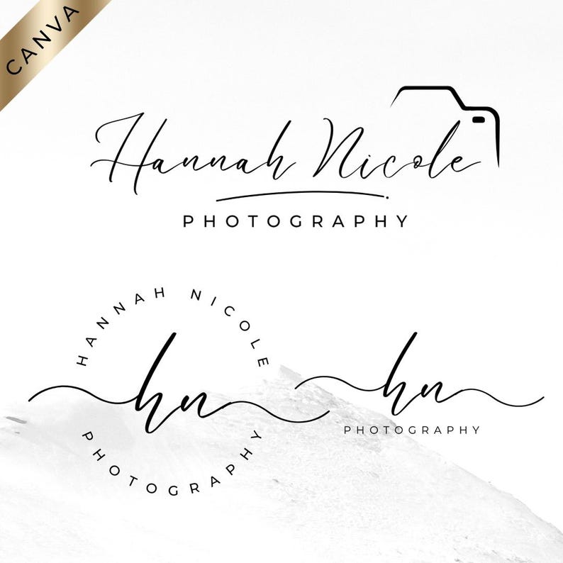 Photography Logo, Watermark, Editable Circle Logo (canva Template) - Etsy