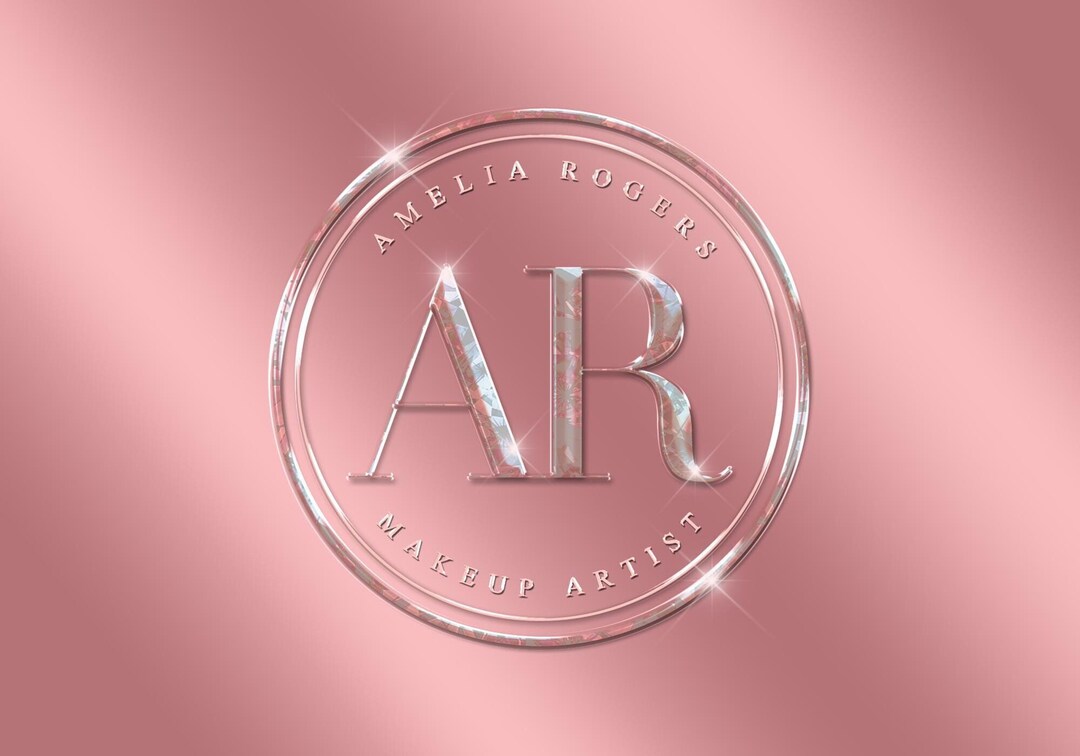 Pink Logo, Beauty Logo, Chrome Logo, Glitter Logo, Sparkle Logo, Makeup ...