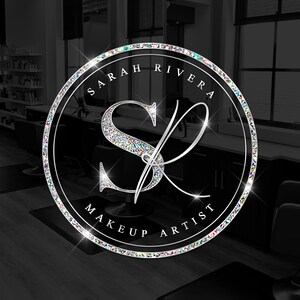Beauty Logo, Silver Logo, Holographic Logo, Glitter Logo, Circle Logo ...