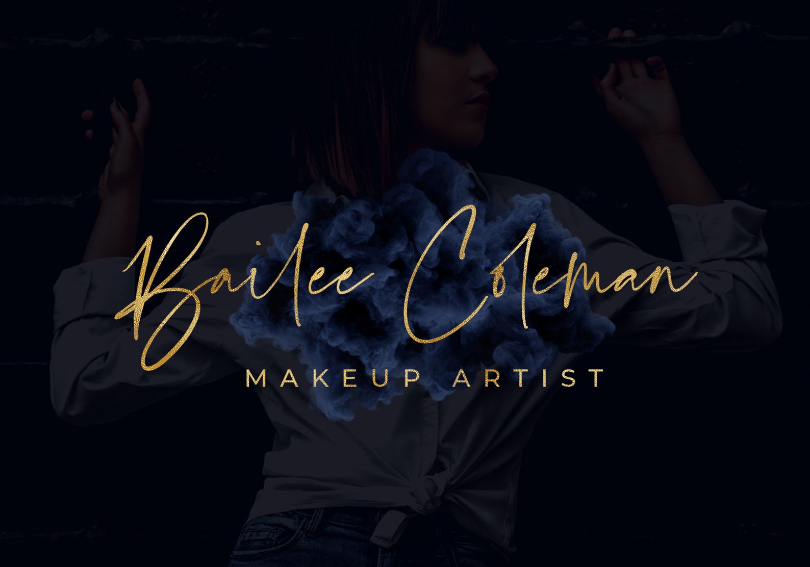 Gold Black Watercolor Logo Makeup Artist Logo Boutique Logo - Etsy