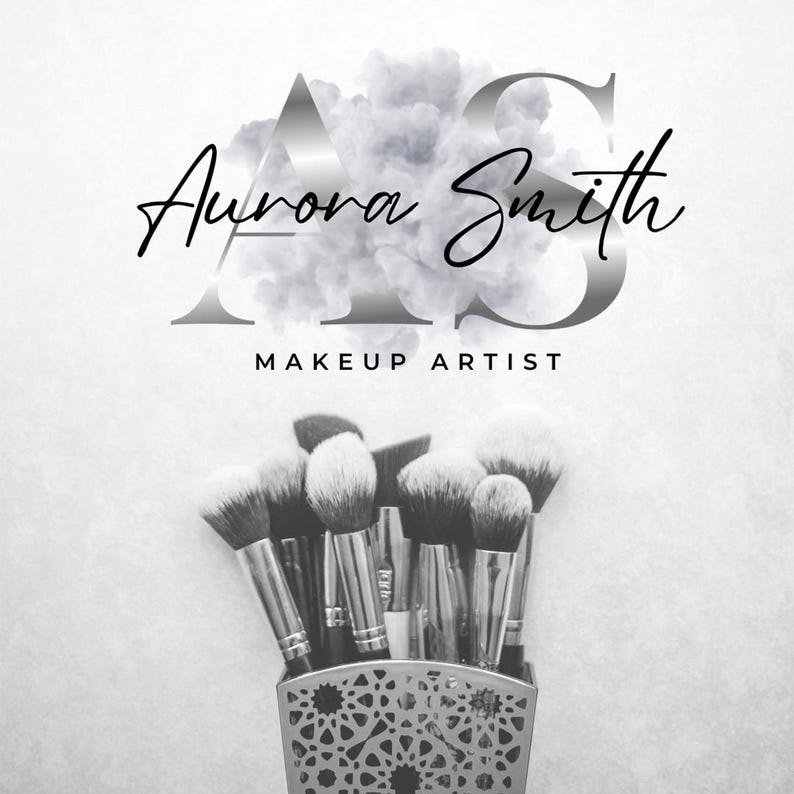 Editable Silver Smoke Logo Template Beauty Salon Diy Logo Canva Etsy