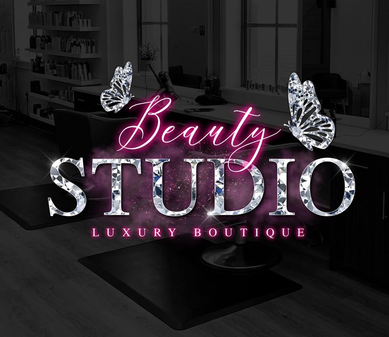 Pink Glitter Beauty Salon Logo, DIY Editable Sparkle Design (digital ...