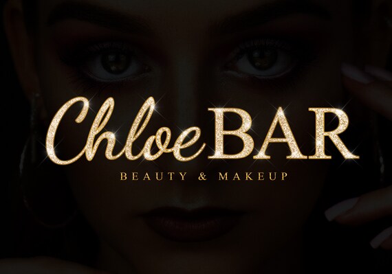 Gold Glitter Sparkle Logo Makeup Artist Logo Beauty Logo - Etsy