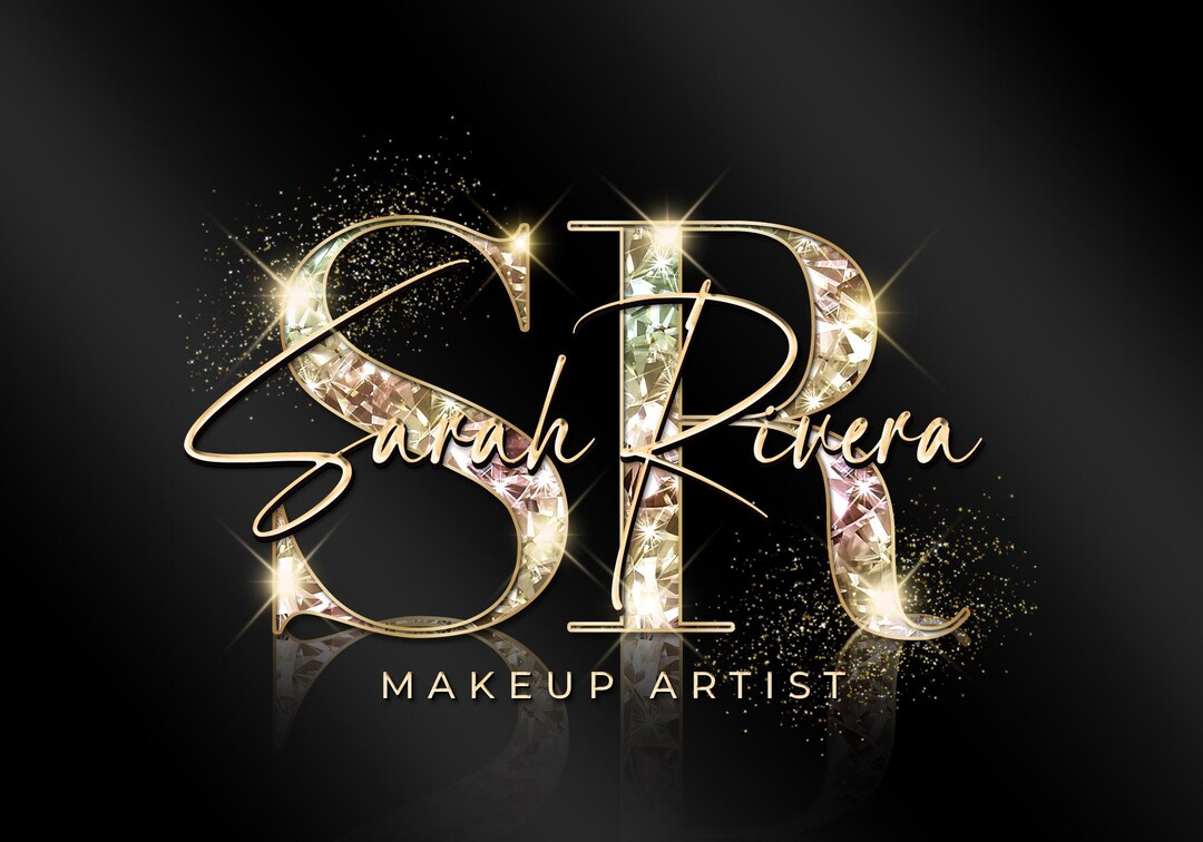 Gold Logo, Beauty Logo, Glitter Logo, Sparkle Logo, Luxury Logo, Makeup ...