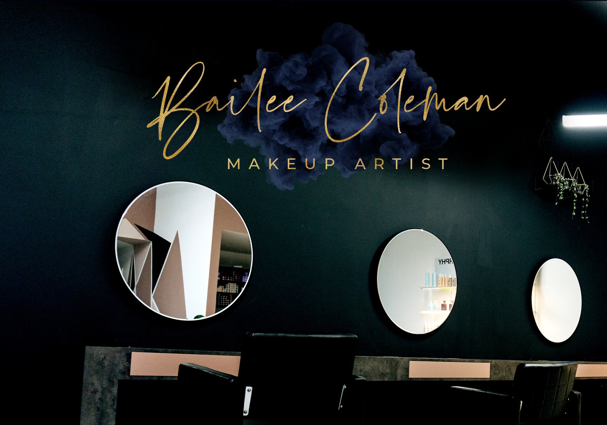 Gold Black Watercolor Logo Makeup Artist Logo Boutique Logo - Etsy