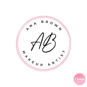 Canva Logo Template, Pink Logo, Beauty Logo, Editable Logo, Makeup Logo ...