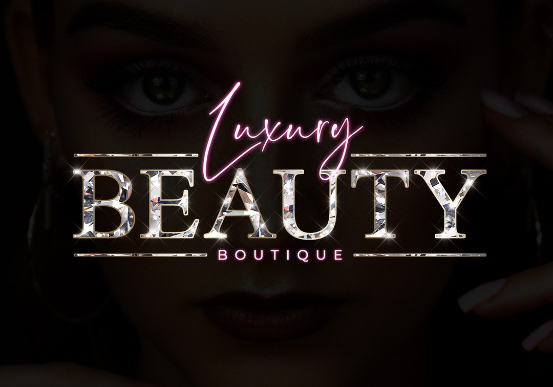 Silver Glitter Sparkle Logo, Pink Neon Logo, Beauty Logo Design ...