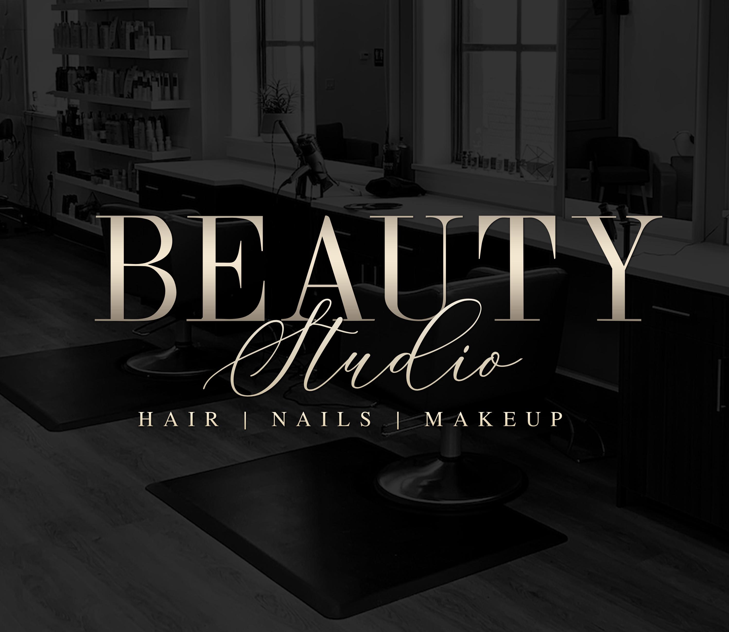 Gold Logo, Beauty Logo, Beige Logo, Corjl Logo, Editable Logo, DIY Logo ...