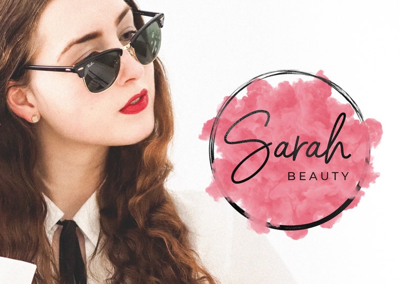 Beautiful Pink Watercolor Logo, Beauty Logo, Makeup Artist Logo ...