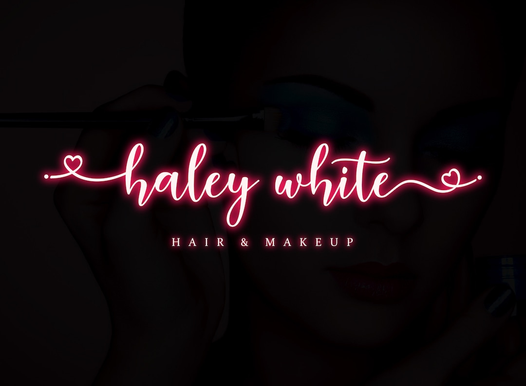 Pink Neon Logo, Beauty Logo, Makeup Artist Logo, Boutique Logo, Hair ...