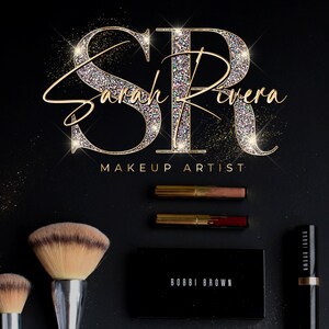 Gold Logo, Beauty Logo, Glitter Logo, Sparkle Logo, Silver Logo, Makeup ...