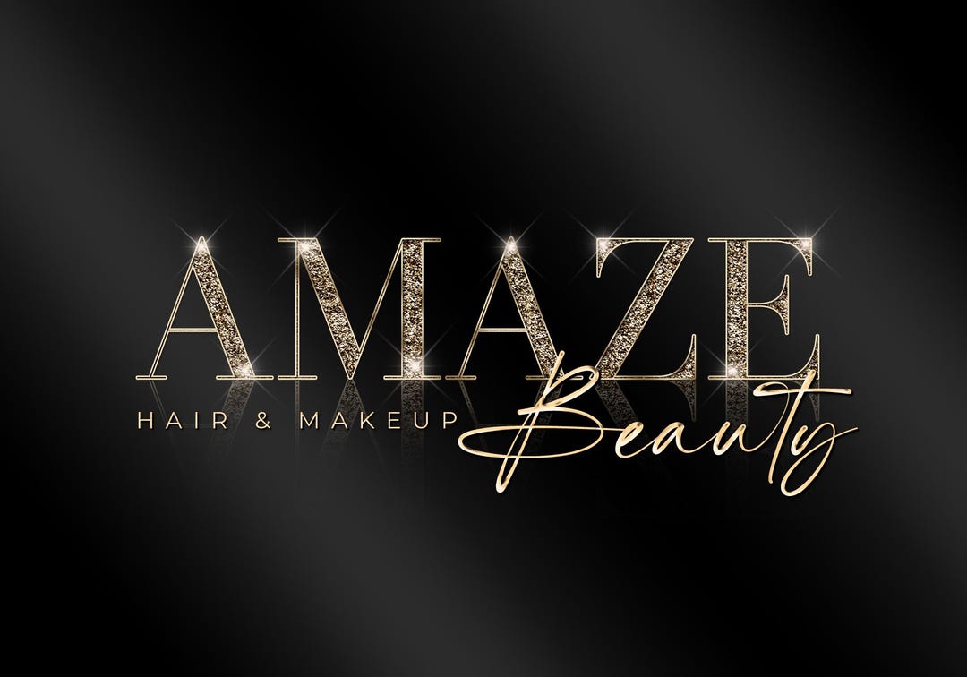 Gold Logo, Beauty Logo, Glitter Logo, Sparkle Logo, Luxury Logo, Makeup ...