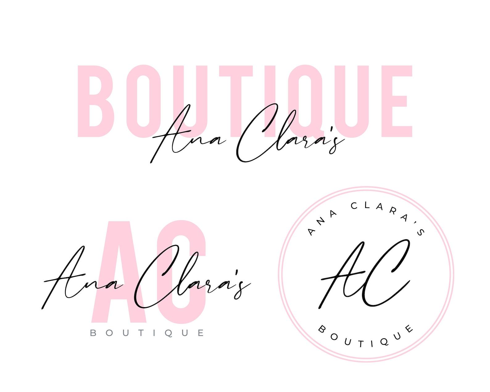 Premade Pink Boutique Logo Design, Handwritten Signature (PDF, JPEG ...