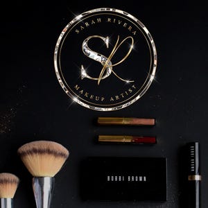 Beauty Logo, Gold Logo, Silver Logo, Glitter Logo, Sparkle Logo, Makeup ...