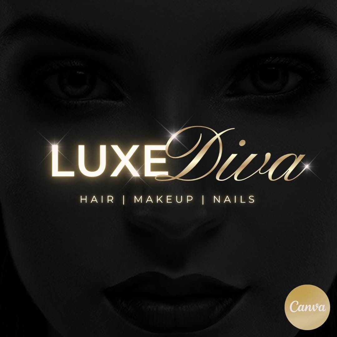 Gold Logo, Beauty Logo, Canva Logo Template, Makeup Logo, Boutique Logo ...