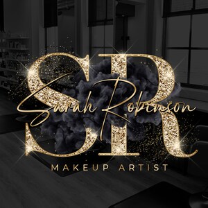 Gold Black Beauty Logo, Glitter Logo, Beauty Logo, Sparkle Logo, Smoke ...