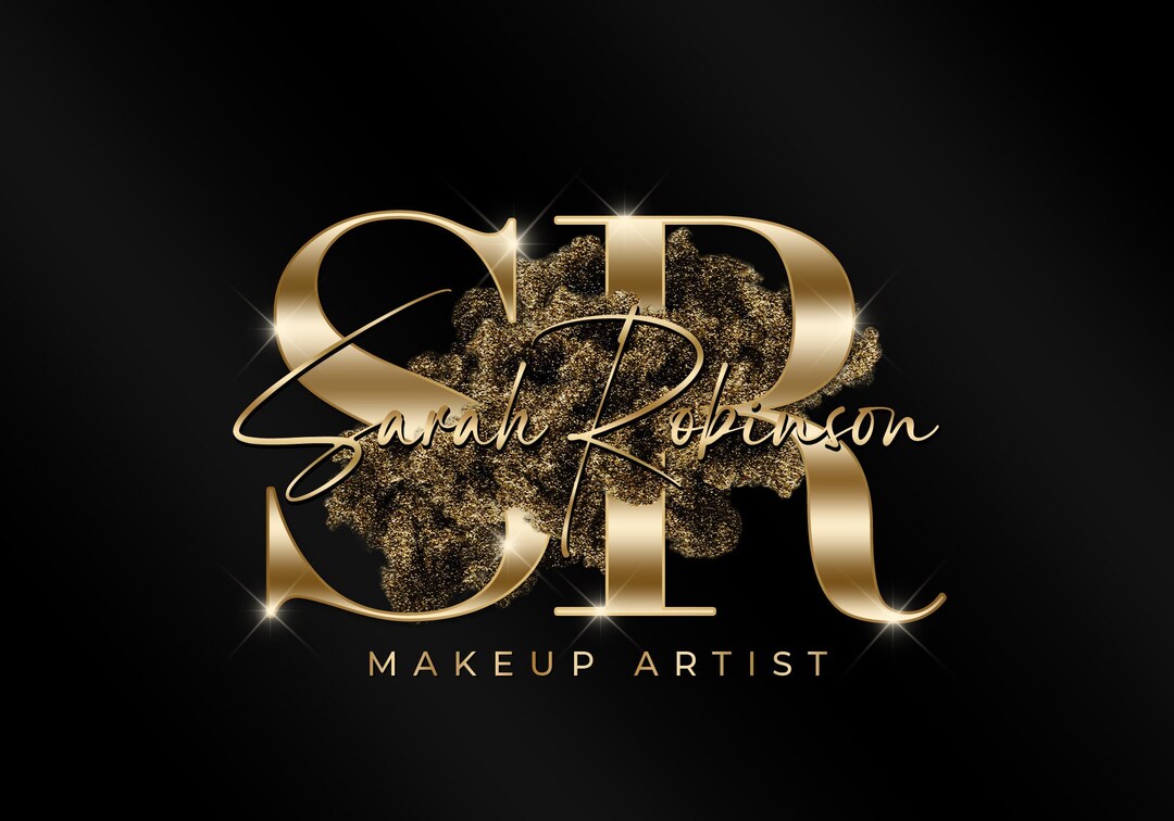Gold Logo, Beauty Logo, Glitter Logo, Sparkle Logo, Smoke Logo, Makeup ...
