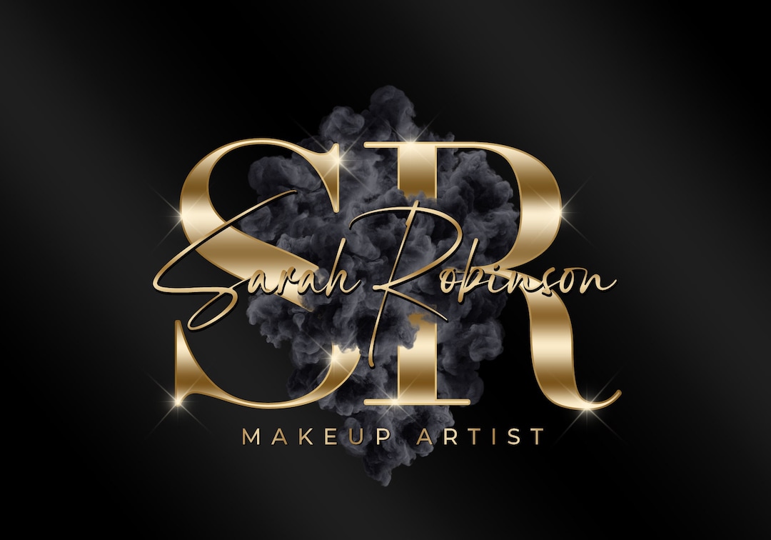 Gold Logo, Beauty Logo, Smoke Logo, Makeup Logo, Glitter Logo, Sparkle ...