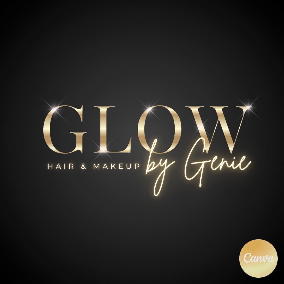 Gold Logo, Beauty Logo, Glitter Logo, Canva Logo Template, Makeup Logo ...