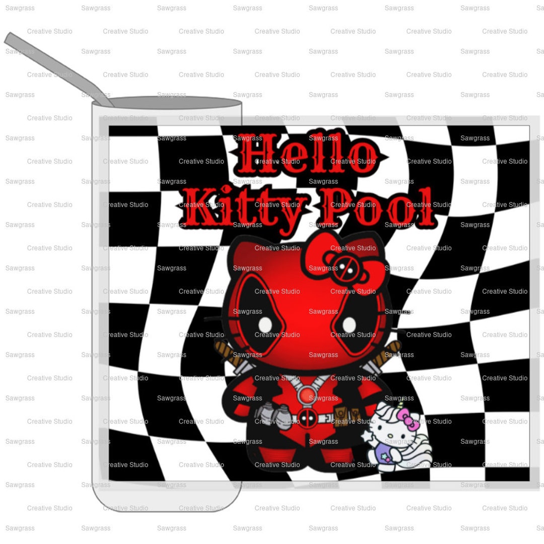 Hello Kitty Pool 20oz Skinny Tumbler Can Be Customized - Etsy