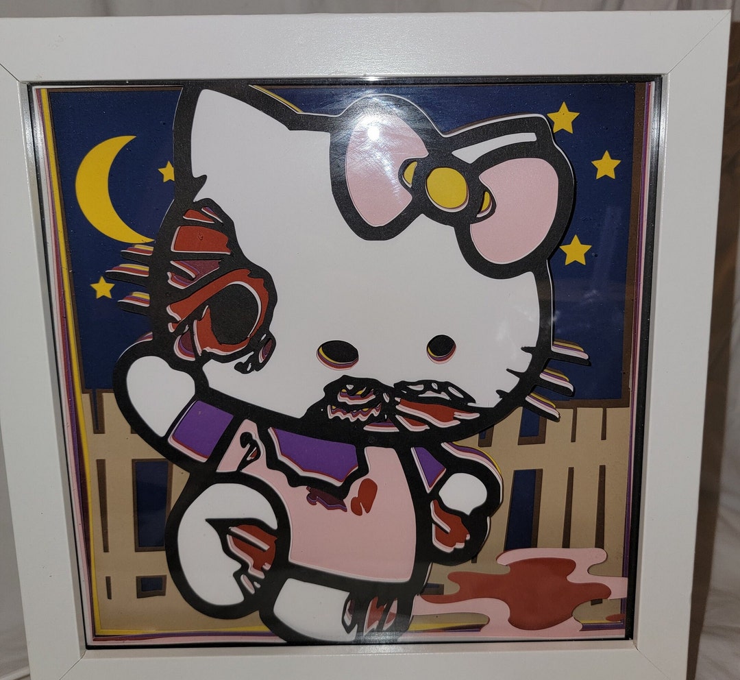 Hello Zombie Kitty 3D Shadow Box - Etsy