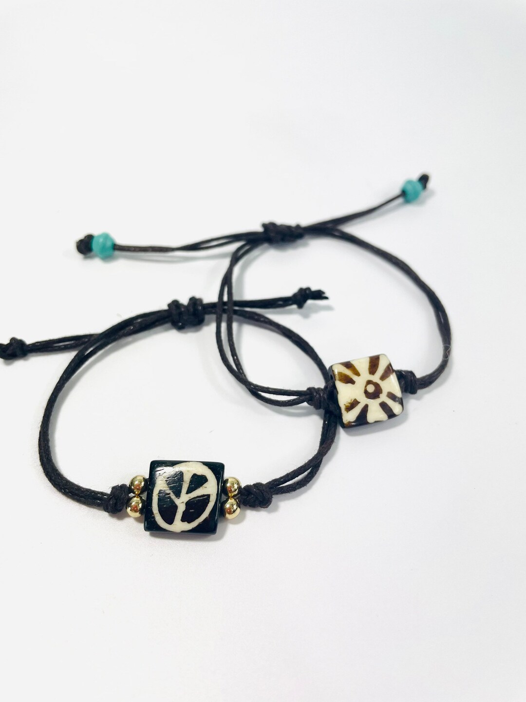 Peace Sign Bracelet Peace and Love Beaded Bracelets Gift - Etsy