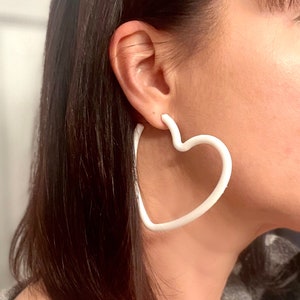 Heart Earrings, Big Heart Hoop Earrings, Gift for Girls, Gift for ...