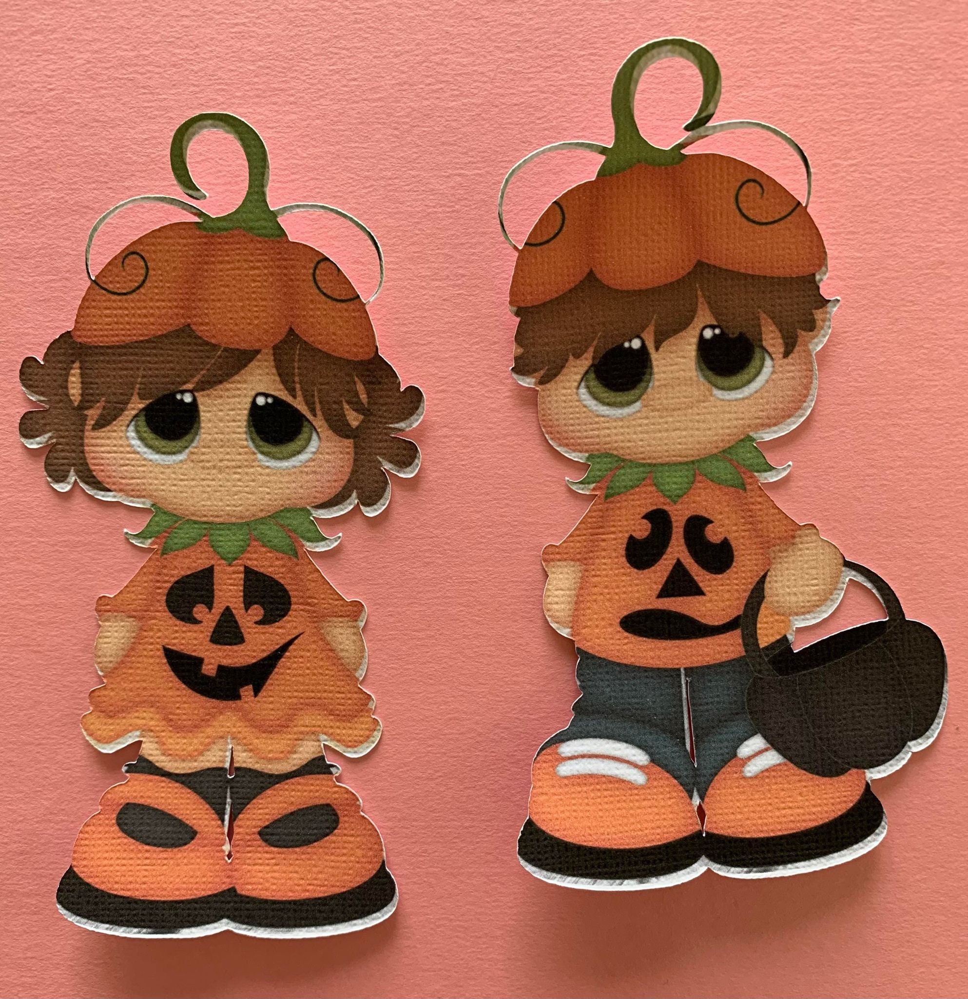 Pumpkin Patch Kids Fall Halloween, Printed Die Cut, Premade Scrapbook ...