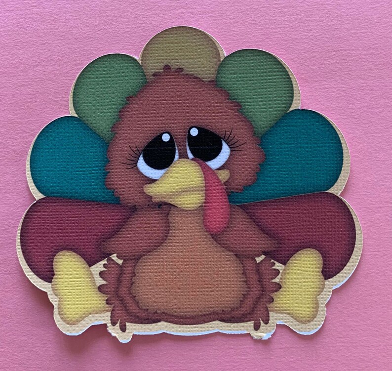 Turkey Thanksgiving Layout Die Cut, Premade Scrapbook Title ...
