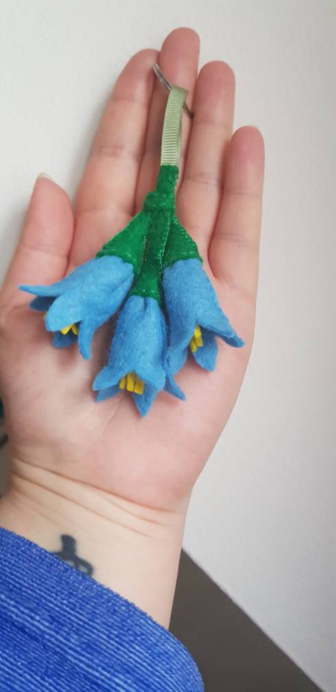 Bluebells Keyring Blue Flowers Keyring Felt Flowers - Etsy