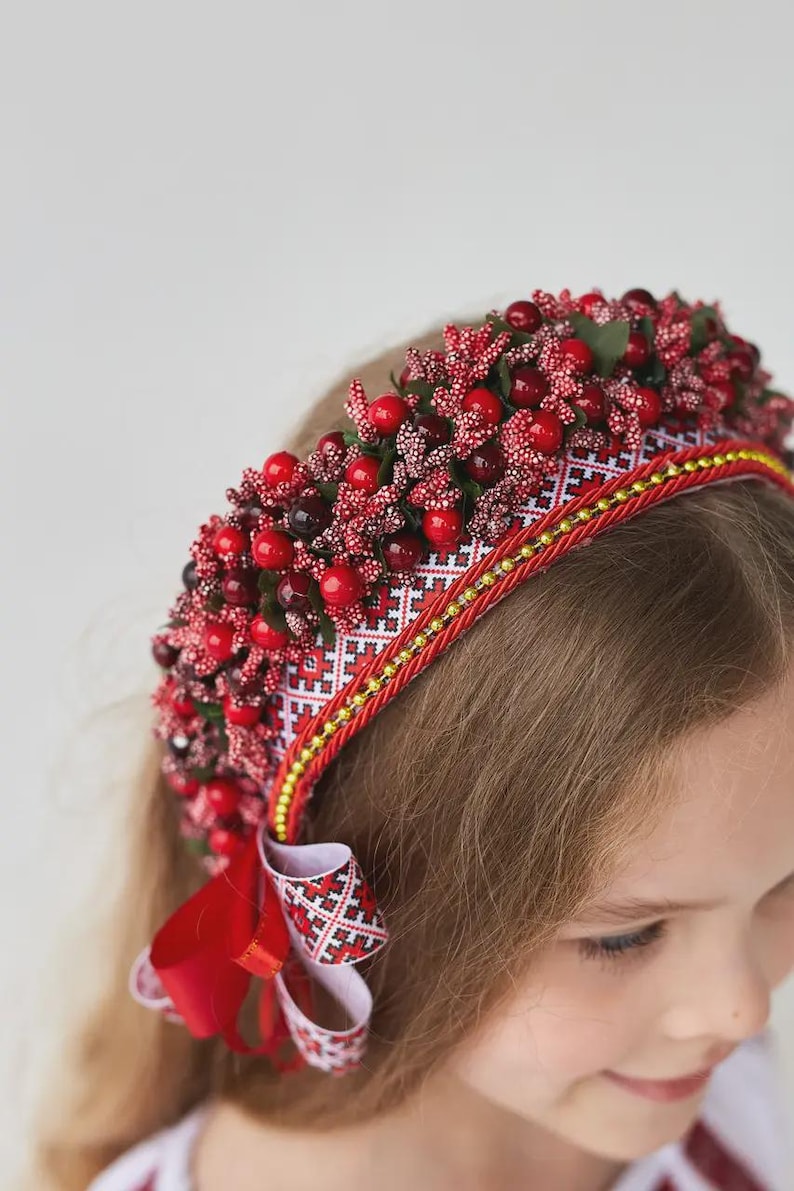Ukrainian Flower Crown With Ribbons Ukraine National Bride Handmade ...