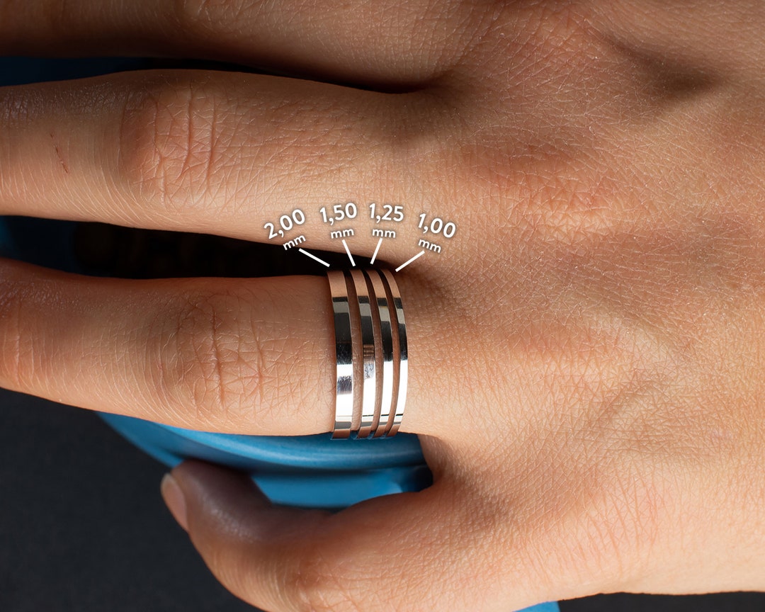 Skinny Platinum Plain Wedding Band, 1mm 1.25mm 1.5mm 2mm, Womens Ring ...