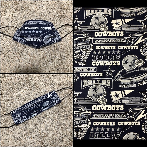 Dallas Cowboys Face Mask - Etsy