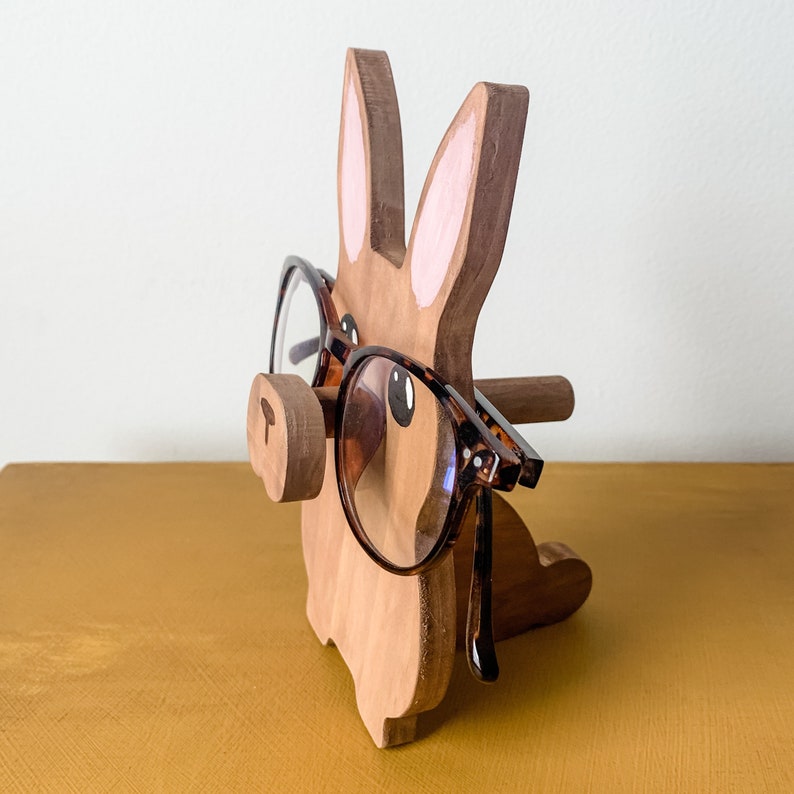 Rabbit Wooden Glasses Stand - Etsy