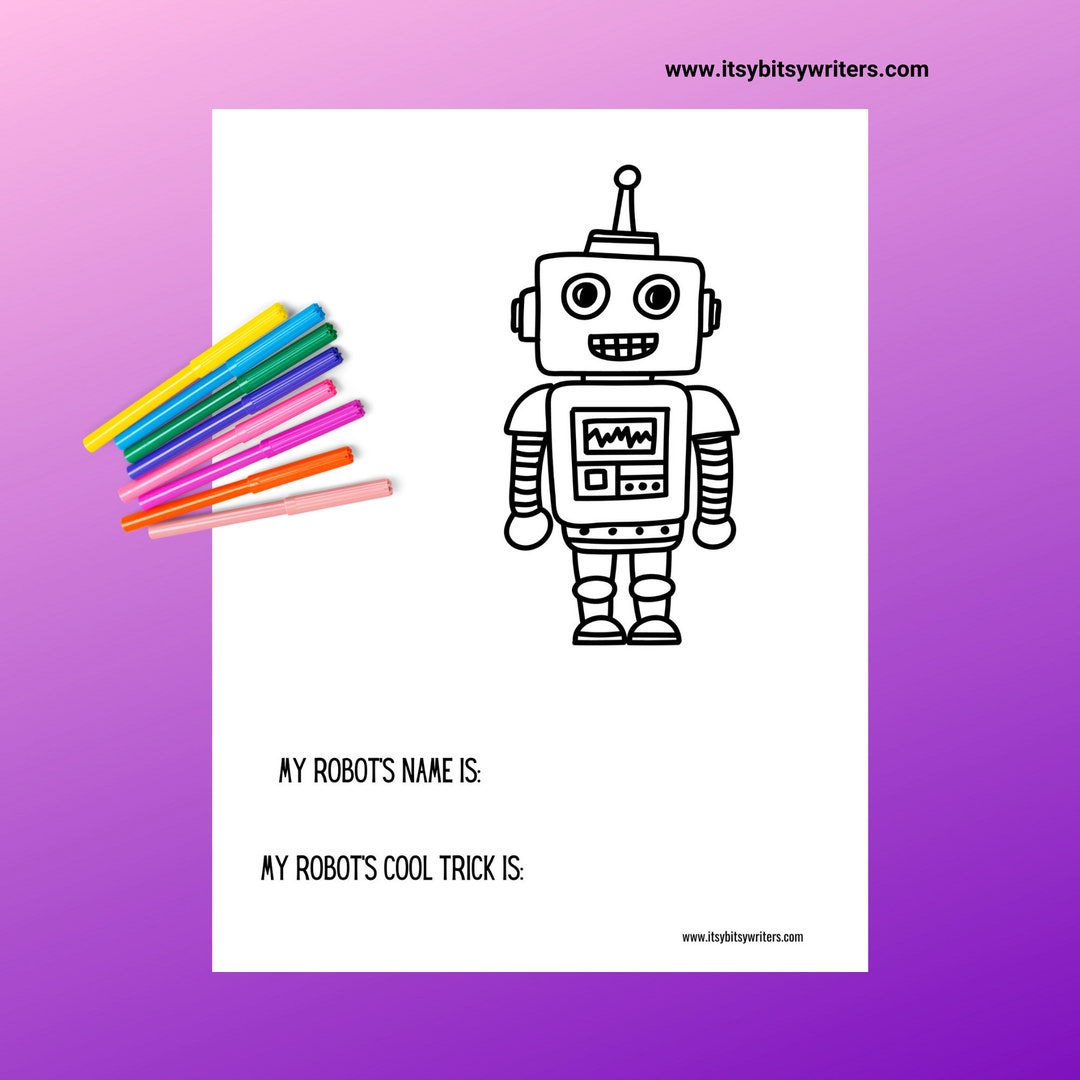 My Robot: A Printable Coloring Activity - Etsy