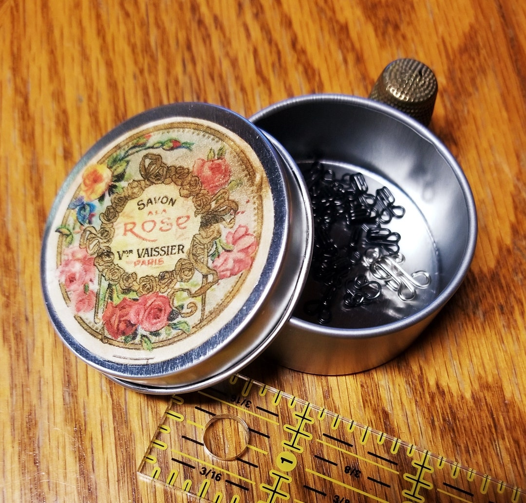 Small Button Tin Vintage Style Sewing Notions Perfume Soap Label - Etsy
