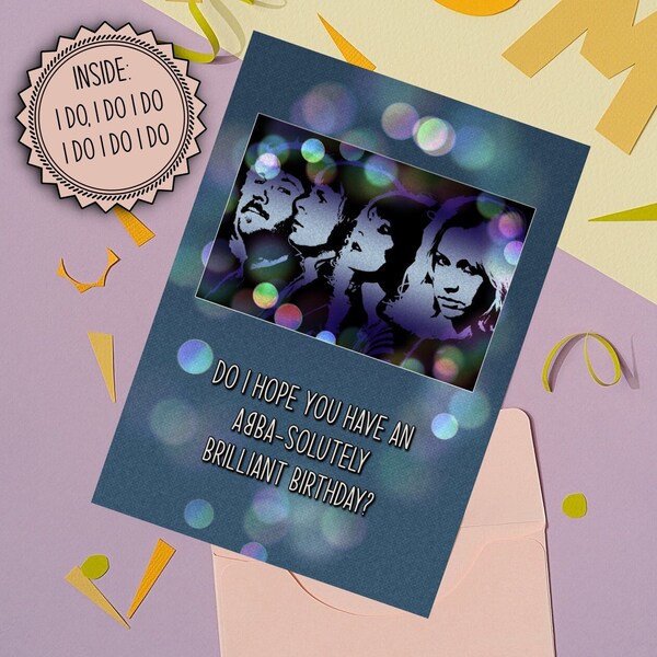 Abba Birthday Card - Etsy UK