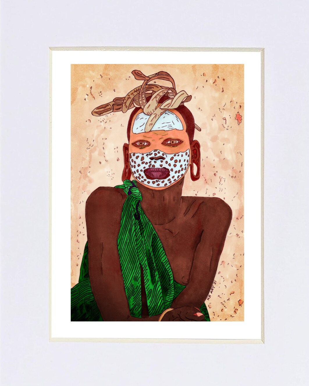 Suri Woman art print / African art / Suri Tribe / Choice of 3 | Etsy