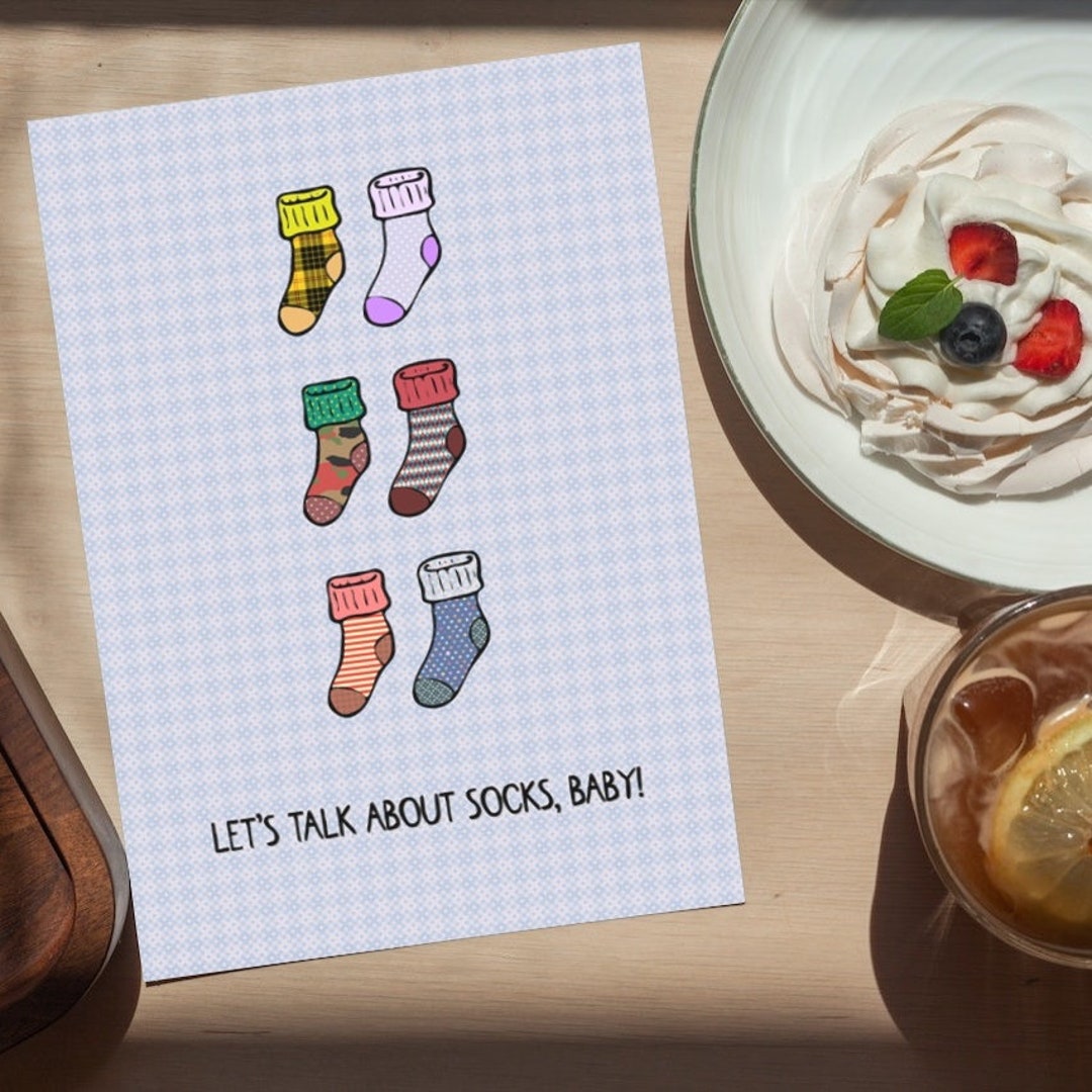 Let's Talk About Socks Card for Any Occasion 7 X - Etsy
