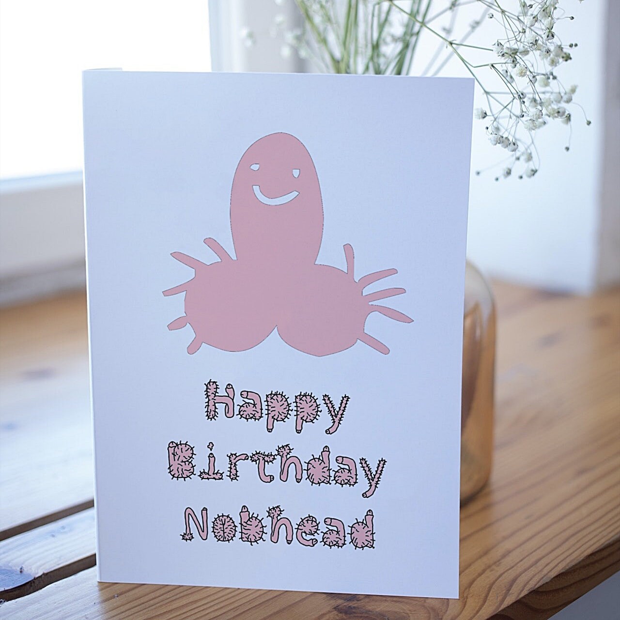 Funny Rude Birthday Card, 'happy Birthday Nobhead', 7 X 5, High Quality ...