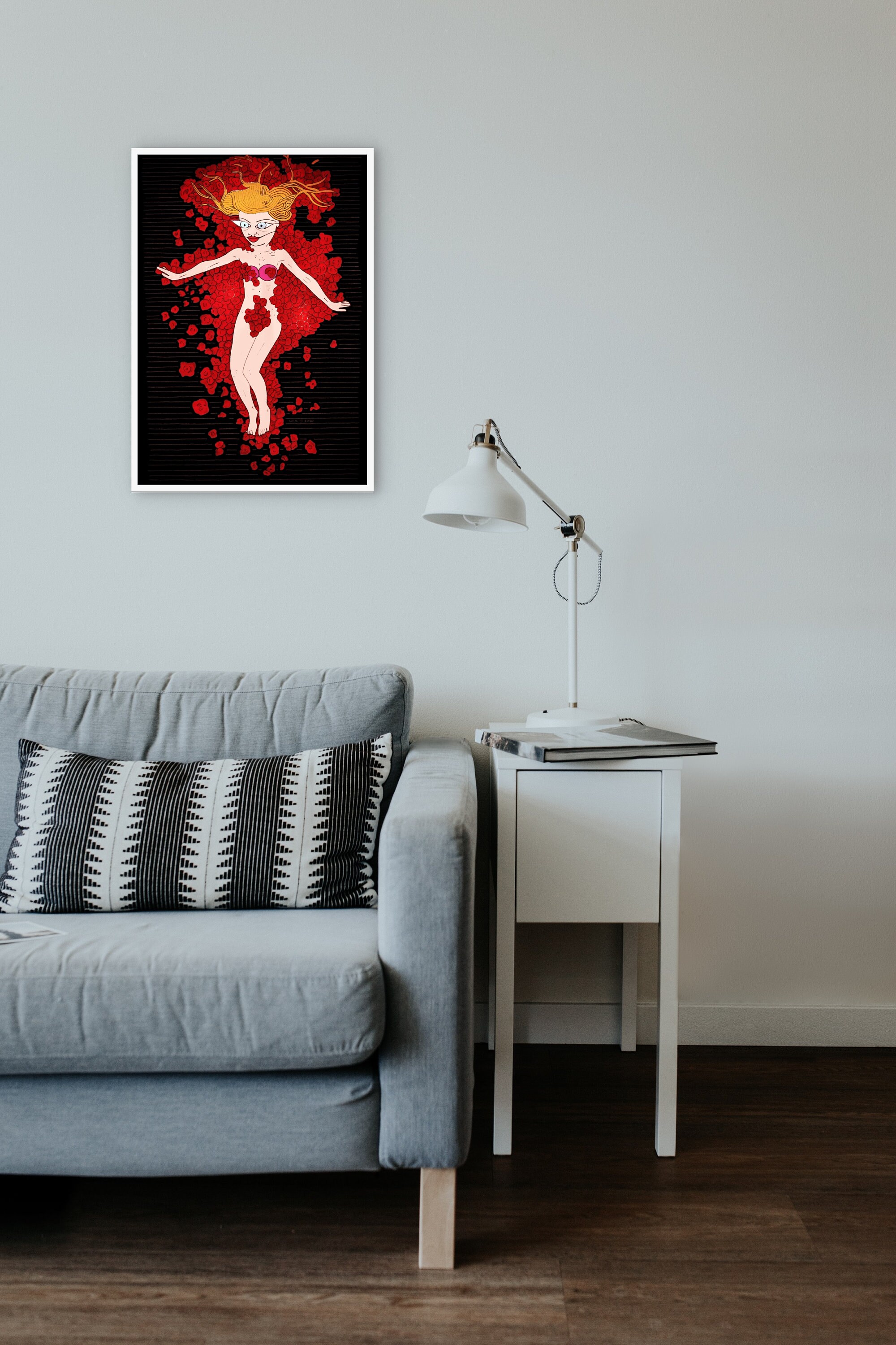 American Beauty rose petals art print / 11.5 x 8 | Etsy