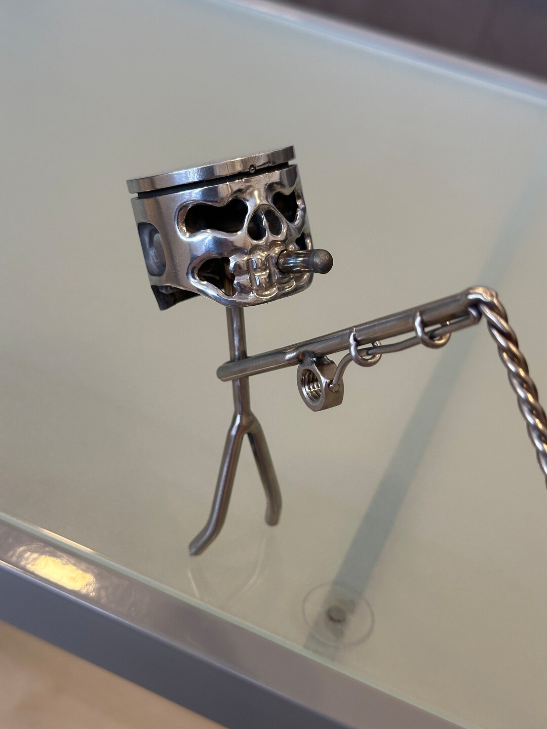 Kinetic Sculpture, Piston Skull,industrial,man Cave,fisherman - Etsy