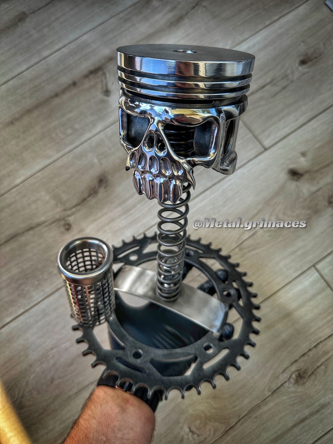 Kinetic Sculpture, Piston Skull,pilot,plane,ashtray,pen Holder ...