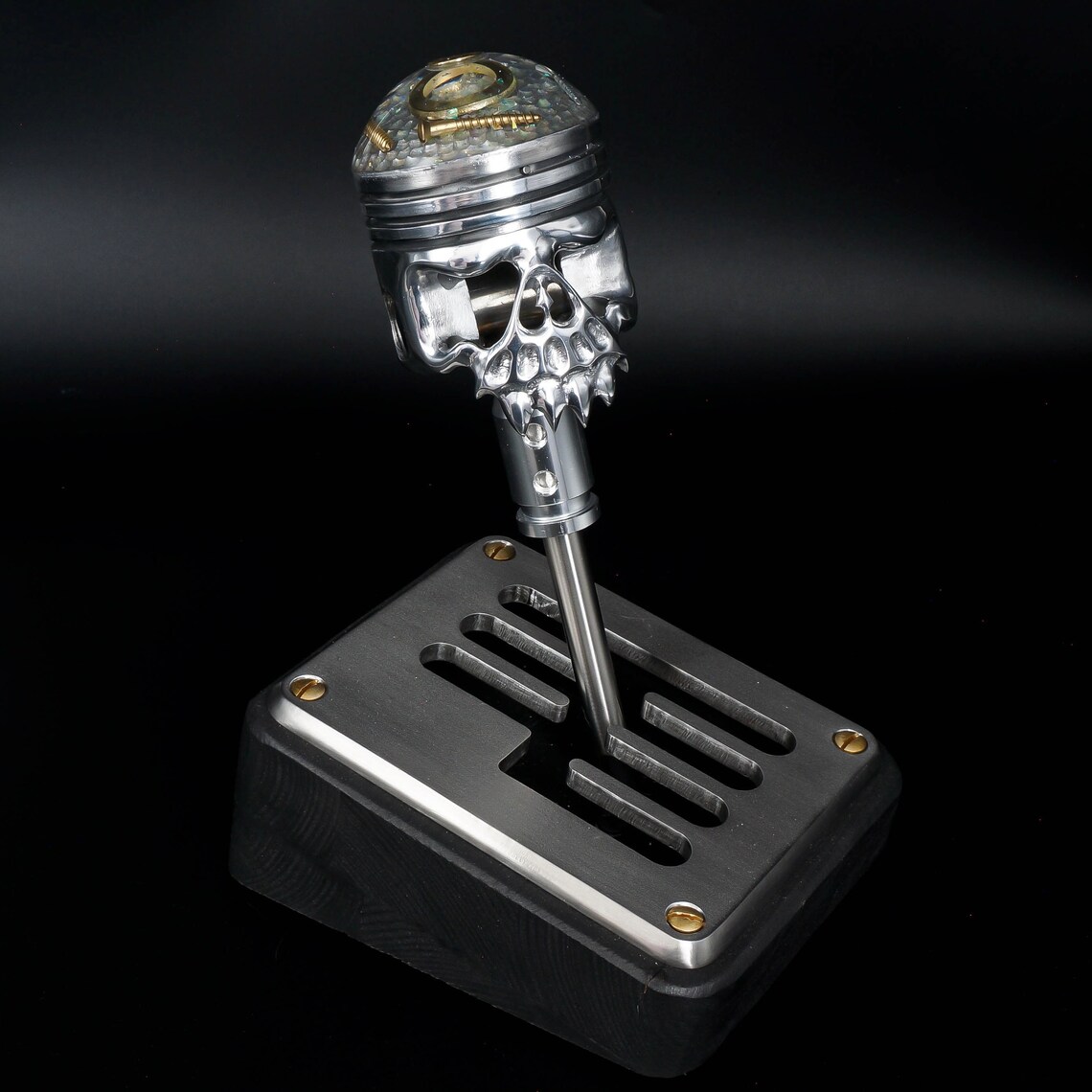 Piston Skull, Skull,gearshifter,jewelry,shifter,shift Knob,epoxy Resin ...