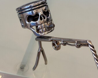 Kinetic Sculpture, Piston Skull,industrial,man Cave,fisherman,punisher ...