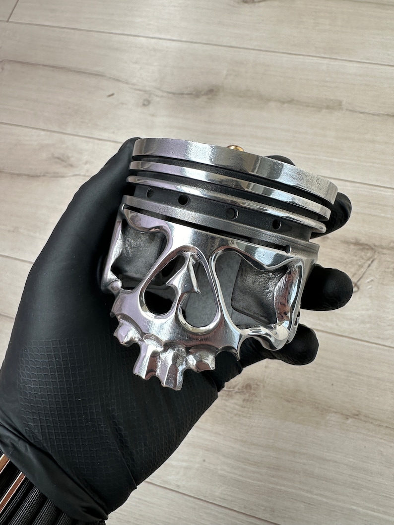 Carved Piston Skull Art: Automotive Sculpture (70mm) - Etsy